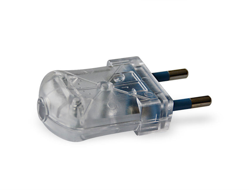 Transparent clear plastic 2-Pin Euro plug